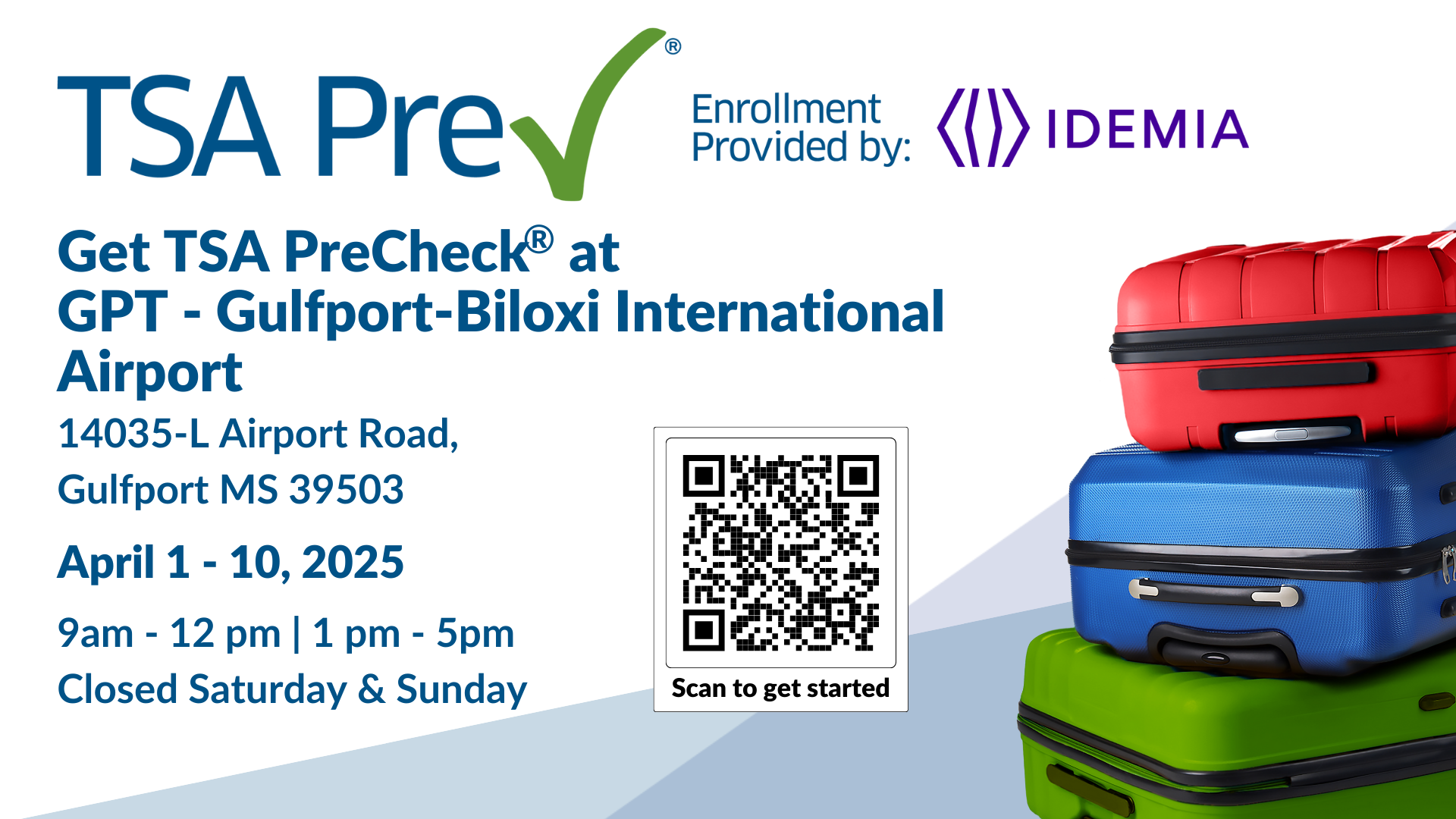 TSA PreCheck Enrollment 4/1 - 4/10 - Gulfport–Biloxi International Airport